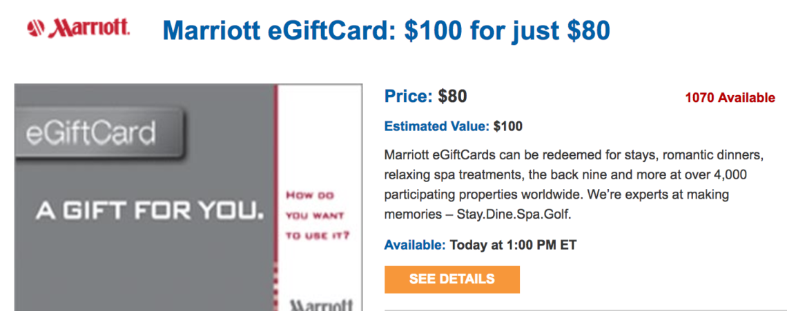 Great Deal Today - 20% Off Marriott Gift Cards & Why You Should Buy ...