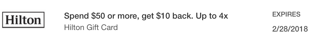 Now With Free Shipping - 20% Back on Hilton Gift Cards with Amex Offer ...