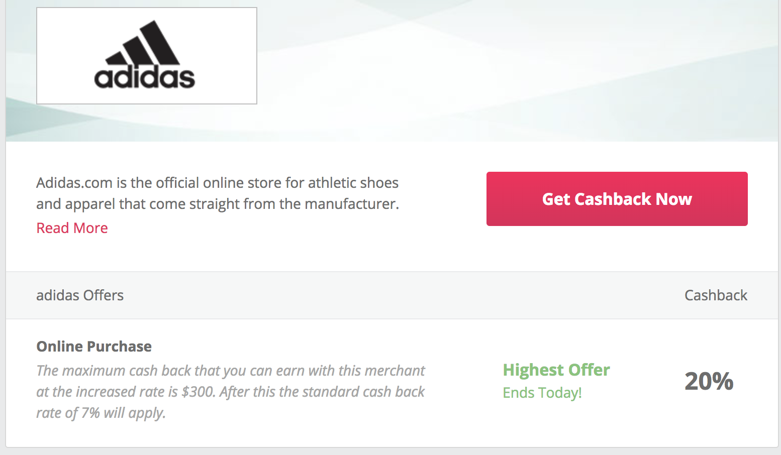 Huge Stacking Deal at Adidas - 20% Cash Back and Up to 33% Off Coupon ...