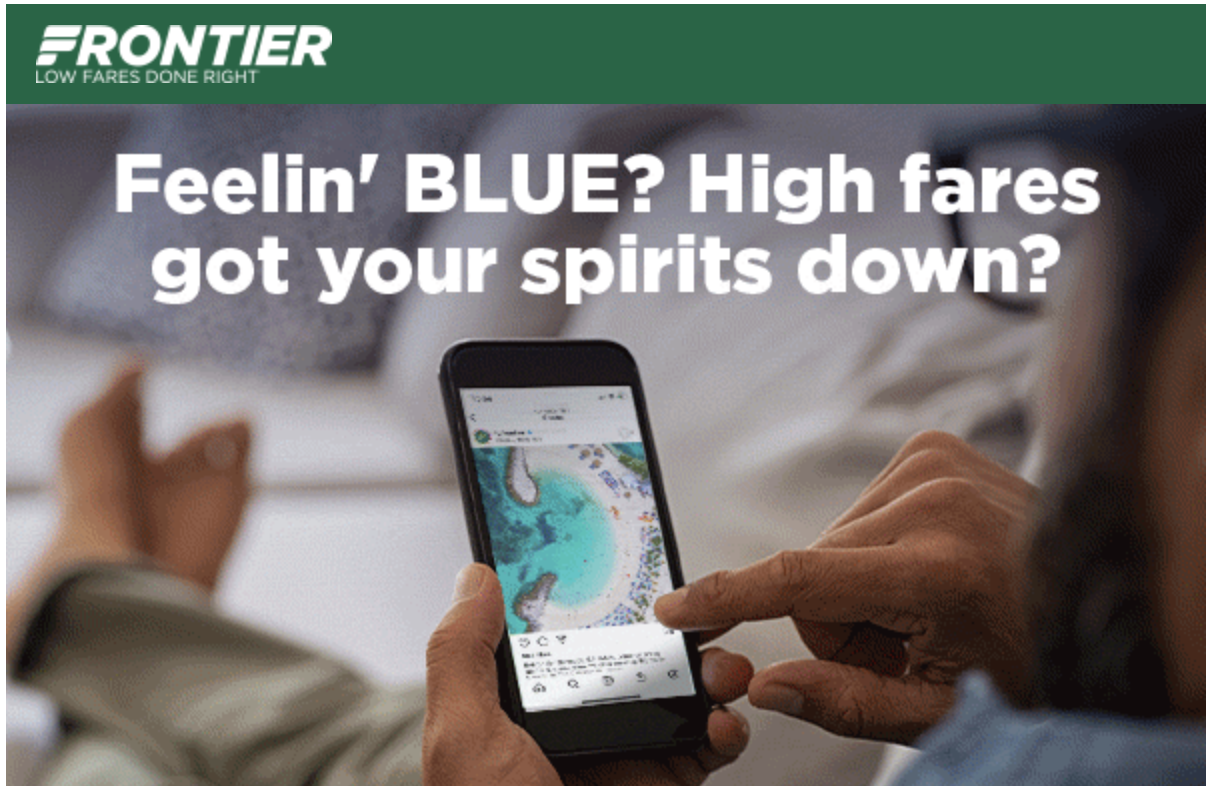 Frontier's Newest Sale Plays Up Losing Spirit to JetBlue - "Feelin ...