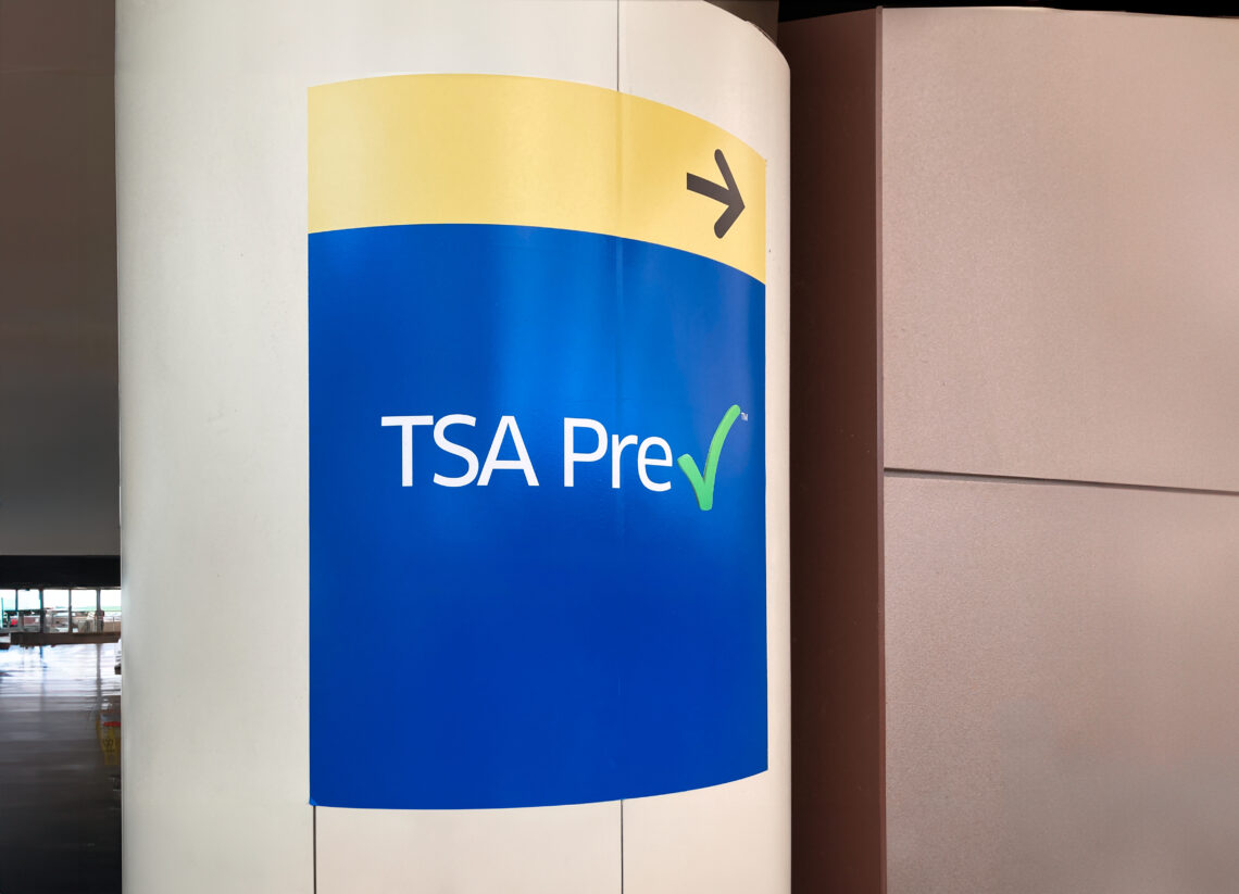 TSA Precheck Directional Sign With Arrow - Running with Miles